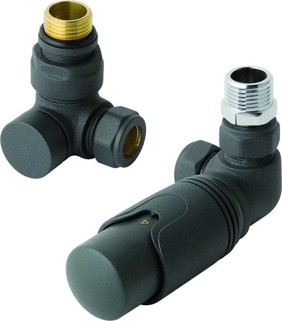 Eastbrook - Radiatorkraan thermostatische met afsluiter in mat ...