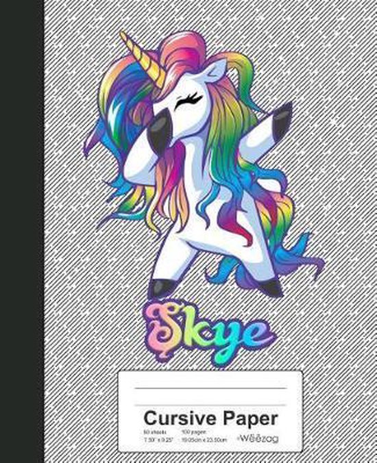 Cursive Paper: SKYE Unicorn Rainbow Notebook, Weezag | 9781075570216 ...