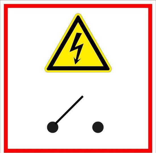 Hoofdschakelaar elektra sticker 150 x 150 mm | bol