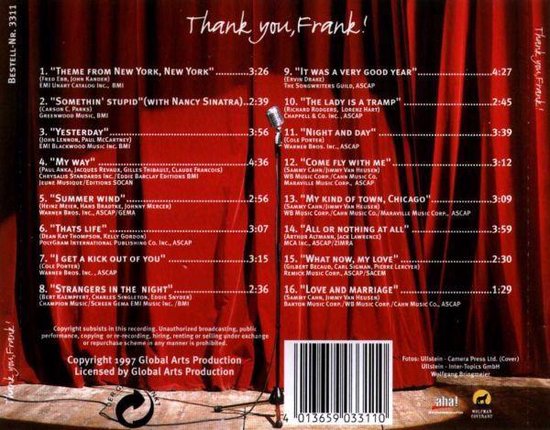 Frank Sinatra - thank you,frank, Frank Sinatra | CD (album) | Muziek | bol