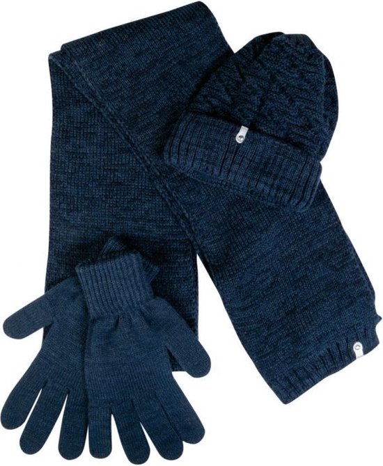 HKM Winterser Romeo - blauw - set met sjaal, muts en wanten | bol.com