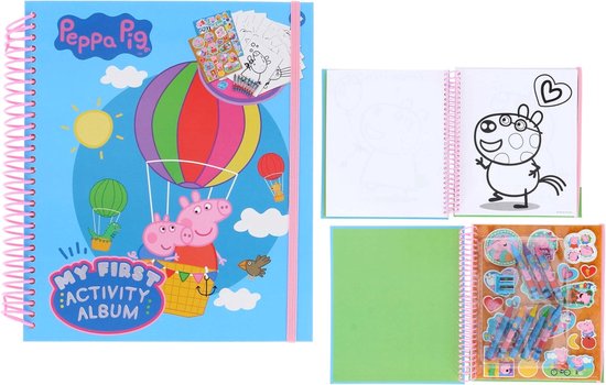 Peppa Pig Activity Album - Met Stickers - Waskrijtjes - Kleurplaten ...