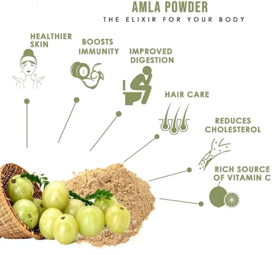 Mittal - Amla poeder - 200 gram - 100% zuiver - Biologische Gooseberry ...