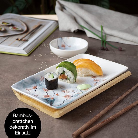 Moritz & Moritz Sushi-serviesset voor 2 personen, sushi-serveerset met ...