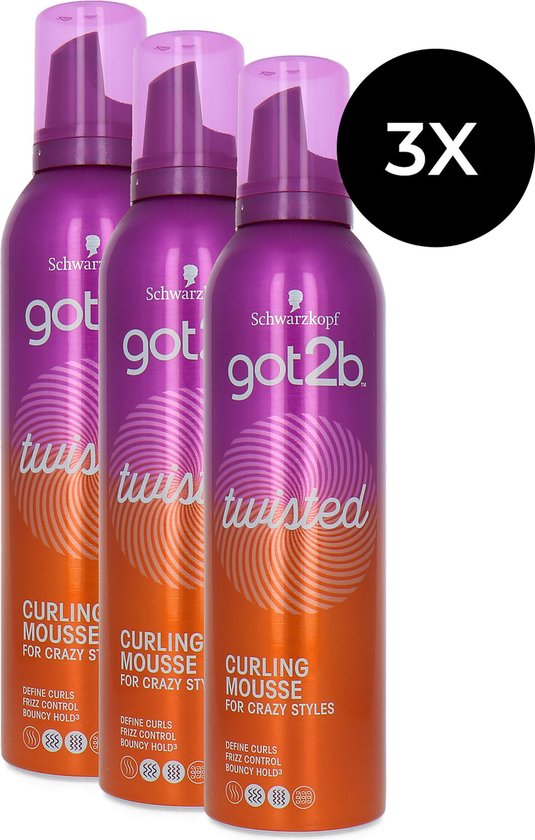 Schwarzkopf Got2b Twisted Curling Mousse - 3 x 250 ml | bol.com