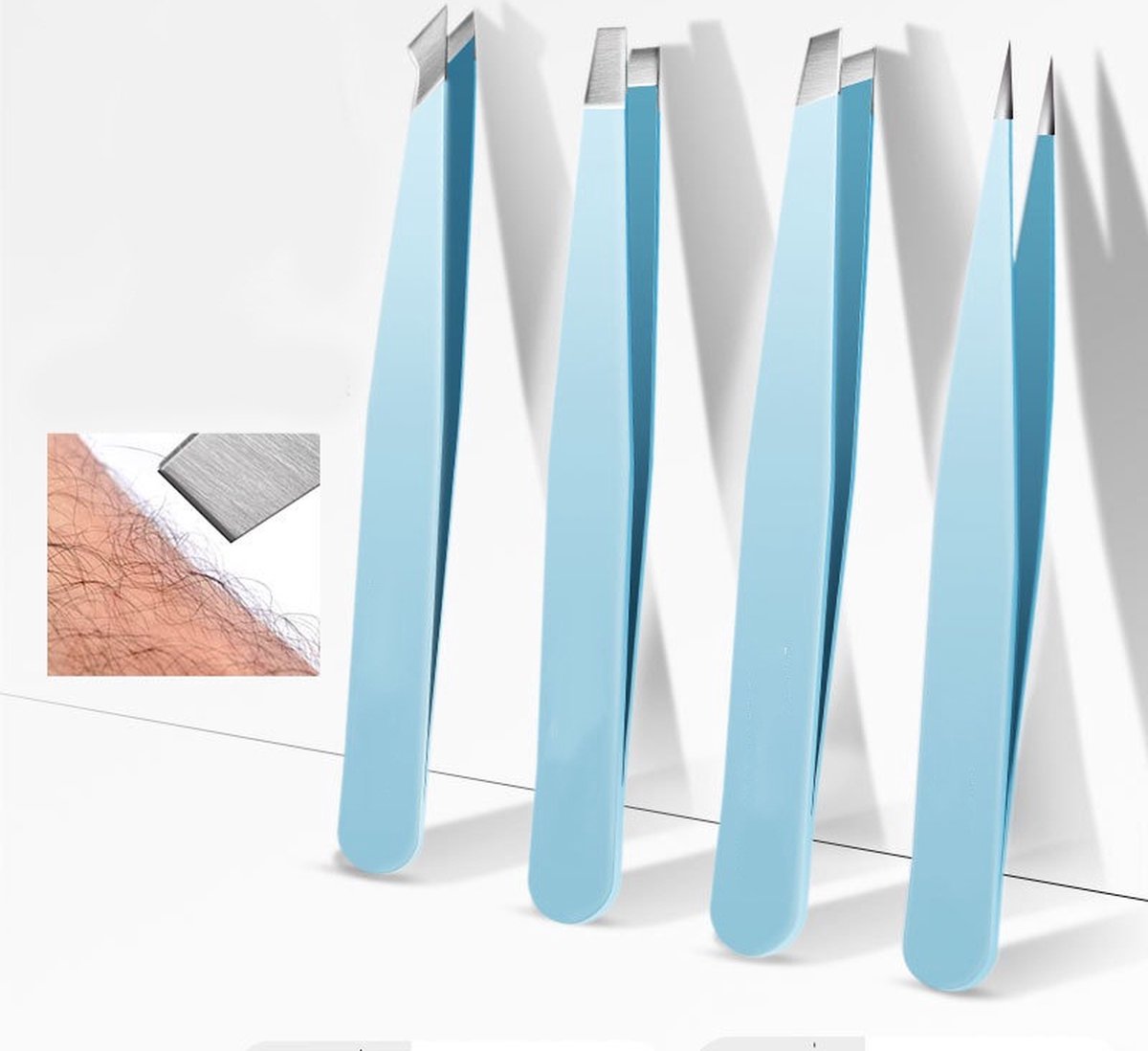 4 Stuks Pincet Set – RVS – Verschillende Pincetten – Blauw | bol.com