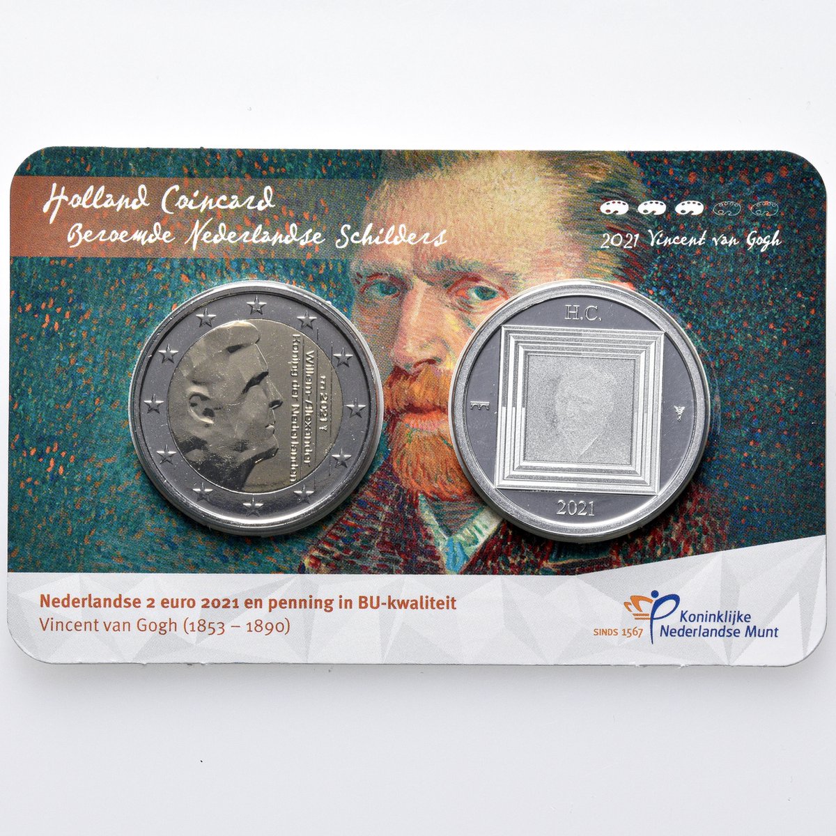 Nederland Holland HCF Vincent Van Gogh 2021 coincard met zilveren ...