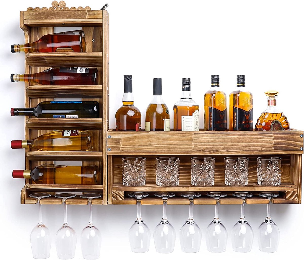 Sens Design Wijnrek - Hangend - voor aan muur - hout | bol