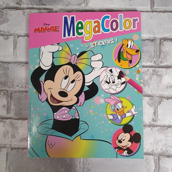 Megacolor, kleurboek, minnie mouse met stickers | bol