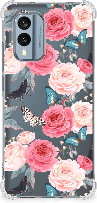 Telefoonhoesje Nokia X30 Silicone Case met transparante rand Butterfly ...