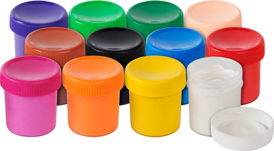 Faber-Castell verf Tempera-Gouache - 12 kleuren - potjes 20ml - FC ...