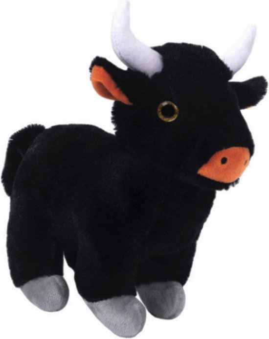 Stier (Zwart) Pluche Knuffel 25 cm {Dierentuin/Boerderij | Speelgoed ...