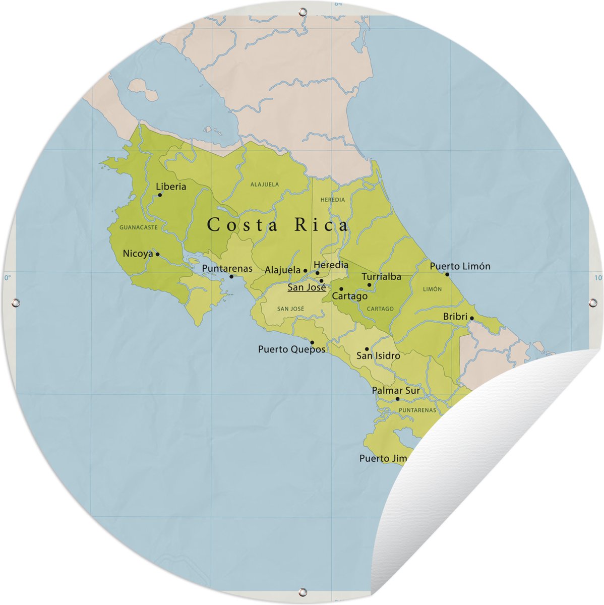Tuincirkel Illustratie van een kaart met Costa Rica in het groen ...