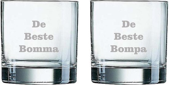 Whiskeyglas gegraveerd - 38cl - De Beste Bomma-De Beste Bompa | bol
