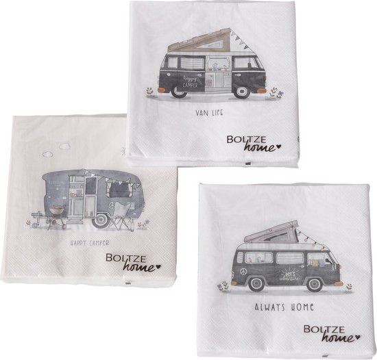 Boltze Home Servetten Vanlife camper 20 stuks 33x33cm | bol