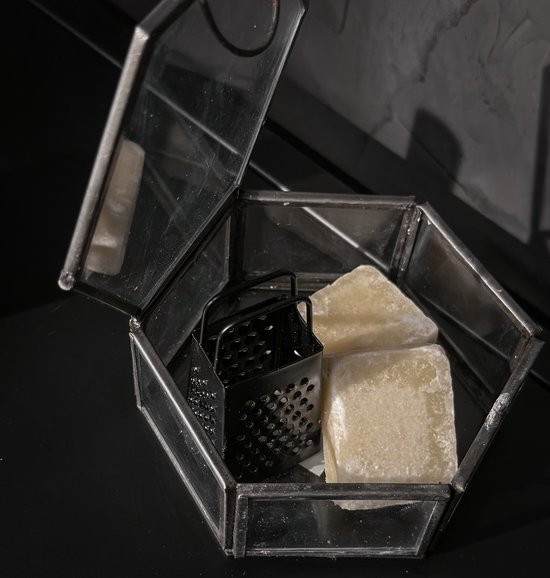 HomeBound Giftset Hexagon - Glazen doosje hexagon, amberblokje, mini ...