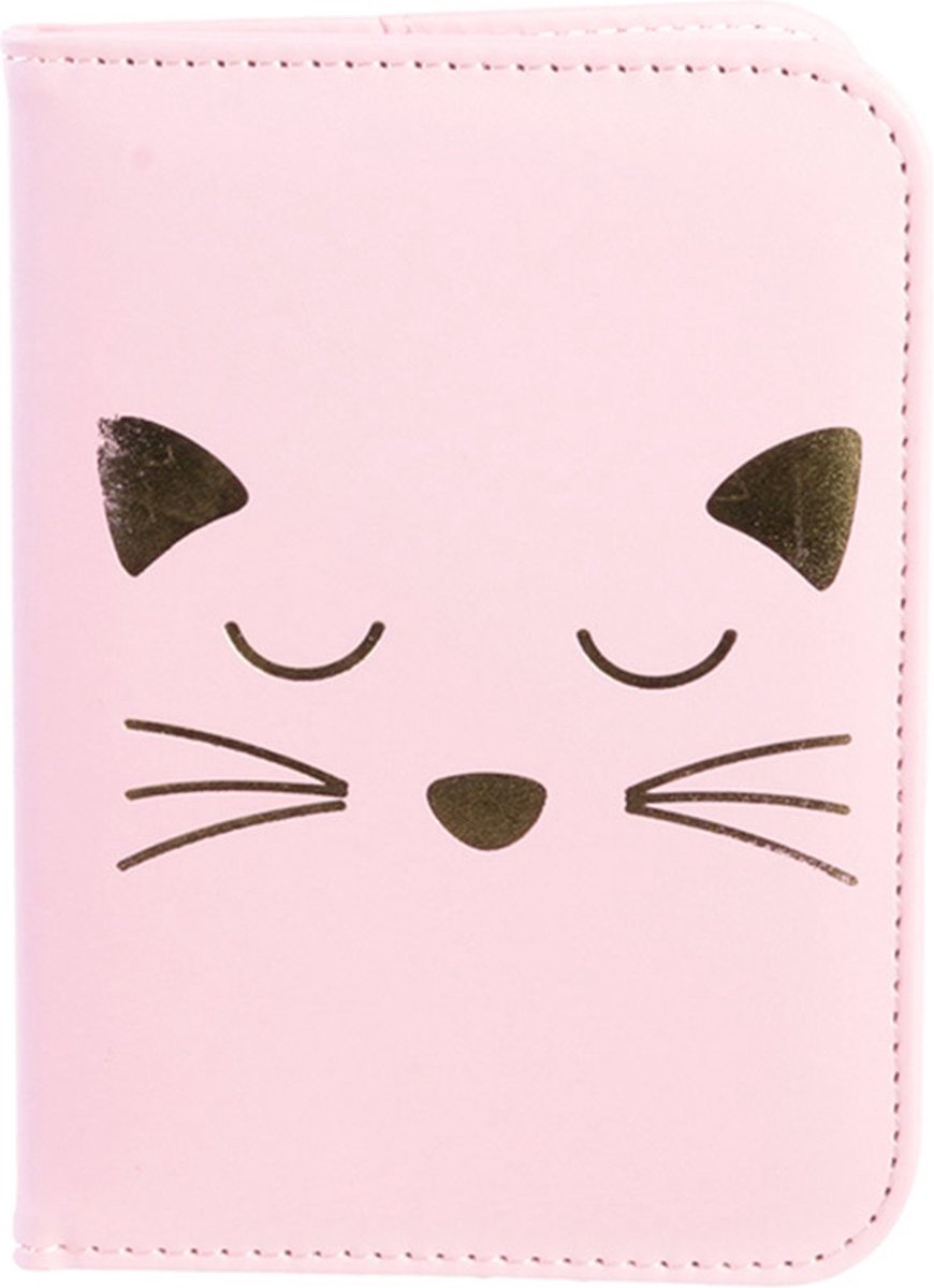 Paspoort hoesje - Paspoort cover - Katten paspoort beschermer - Roze ...