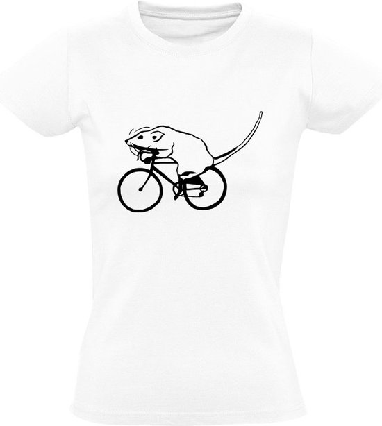 Fietsende rat Dames T-shirt | Fiets | bike | dier | fietsen | knaagdier ...