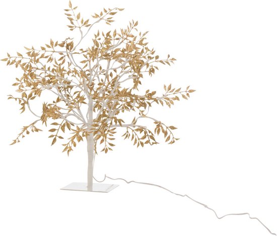 J-Line Boom Blaadjes Glitter+Led Metaal Goud Small | bol