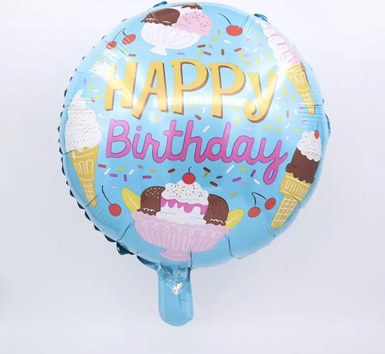 Happy Birthday Ballon - Candy Ballon - Taart Ballon - Ijscoupe Ballon ...