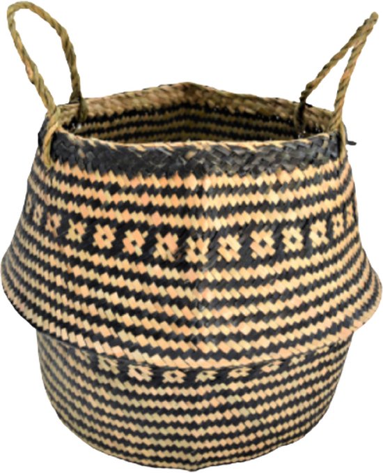 Rieten mand van zeegras - Opbergmand - Wasmand - Rieten mand - Zeegras ...