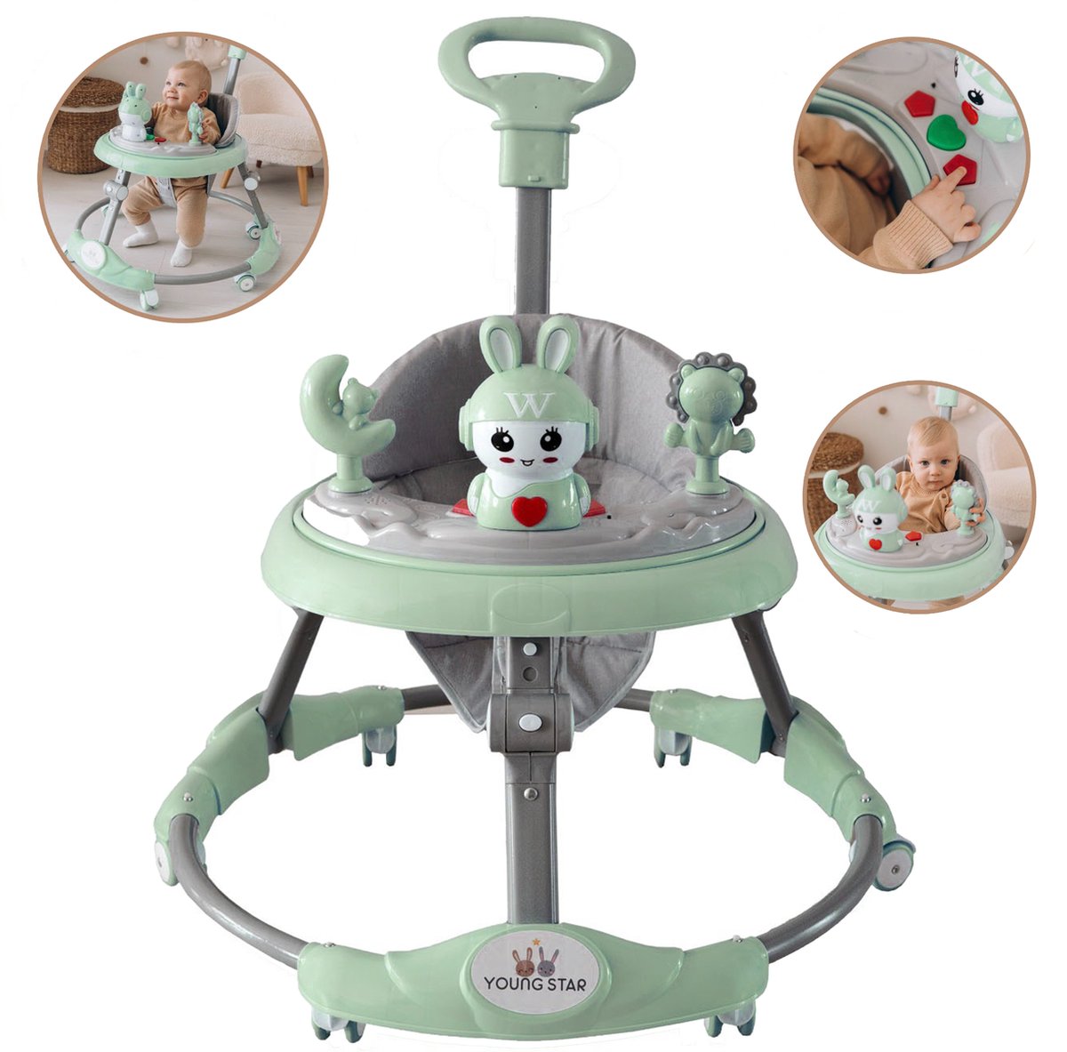 Young Star® Loopstoel - Baby Loopwagen – Loopstoeltje Baby - Leren ...