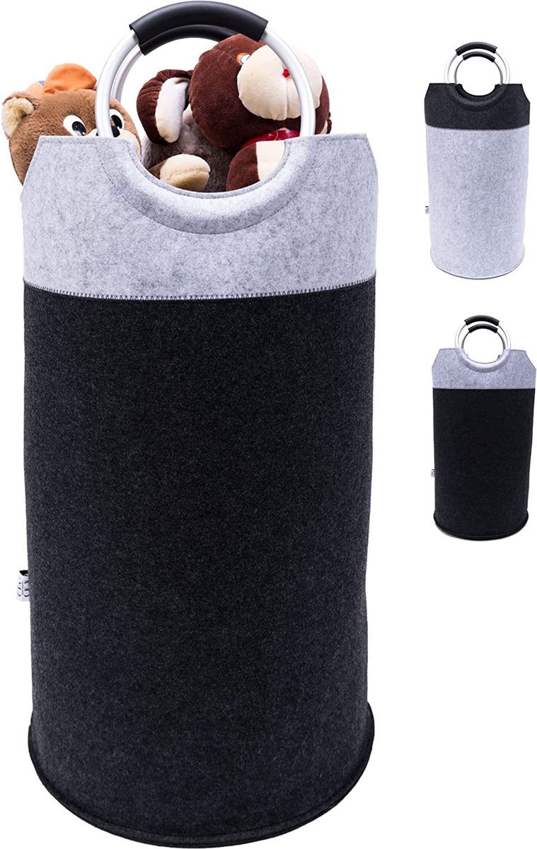 MASIONBASE Waszak van vilt, 90 liter, opvouwbare wasverzamelaar ...