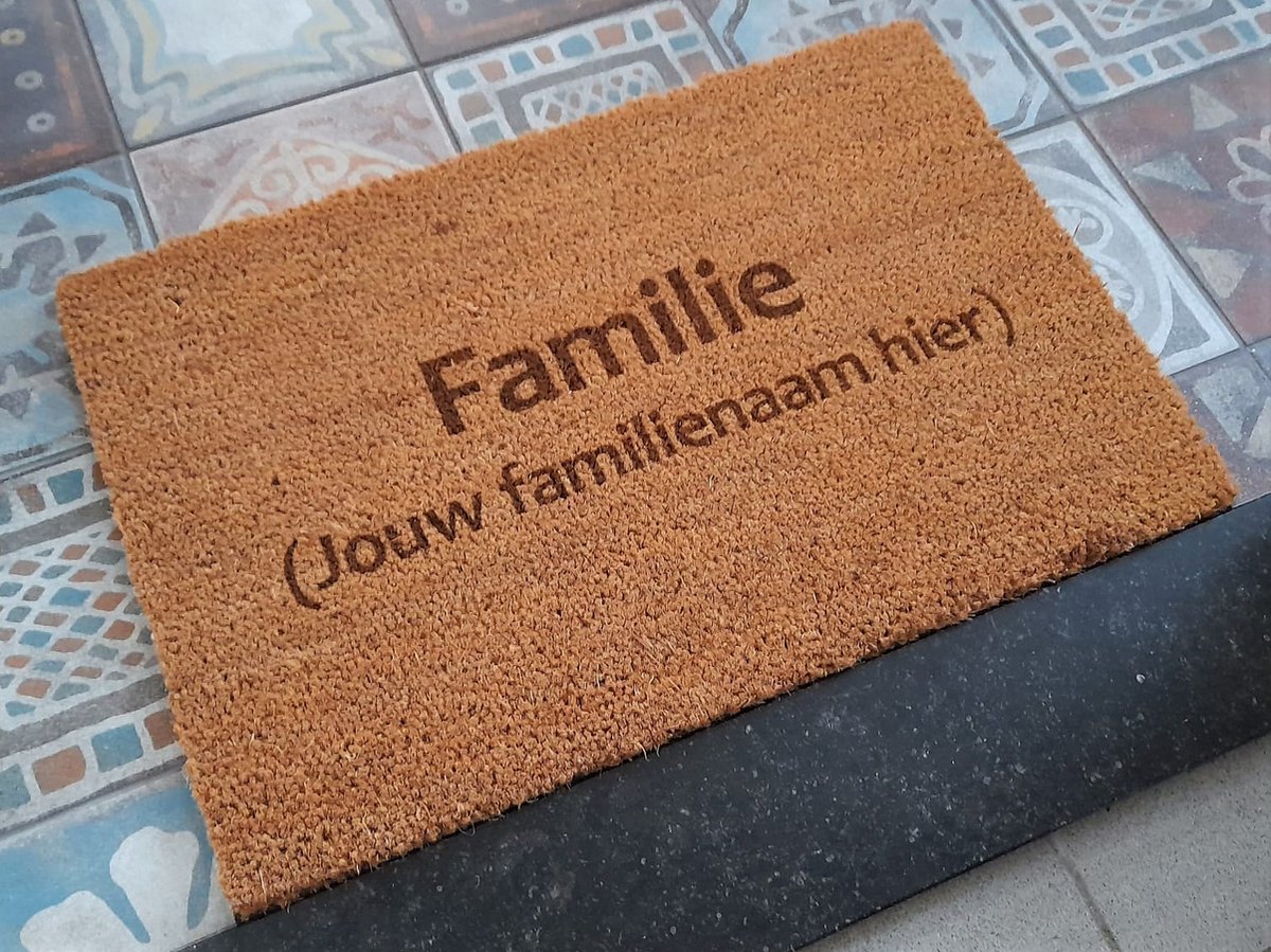 Deurmat Familie (Gepersonaliseerd) - Kokos Deurmat voor Binnen en ...