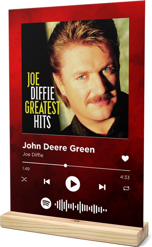 Songr Spotify Muziek Bordje - John Deere Green - Joe Diffie - 20x30 ...