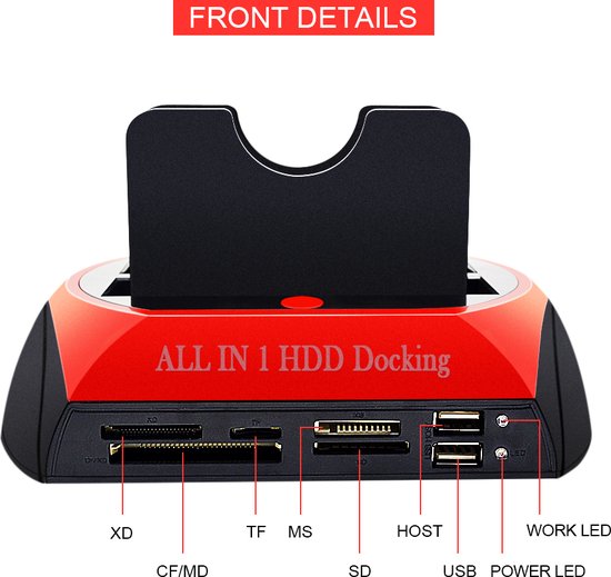 All-in-One HDD Docking Station + Kaartlezer - Docking Station Laptop ...
