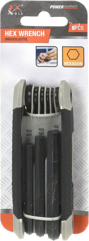 Set inbussleutel opvouwbaar van staal - 8-delig - gereedschap ...