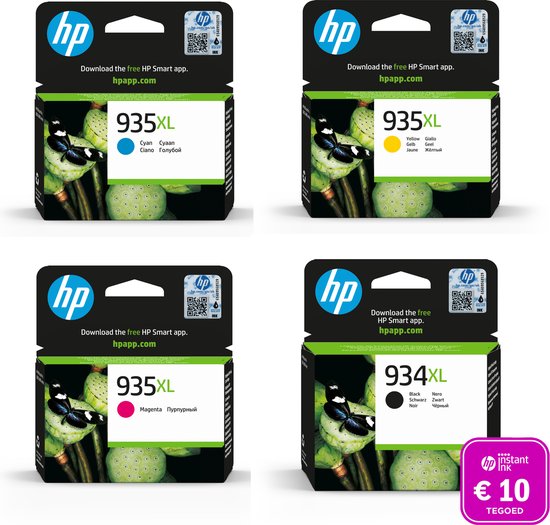 HP 935XL - Inktcartridge kleur & zwart + Instant Ink tegoed | bol.com