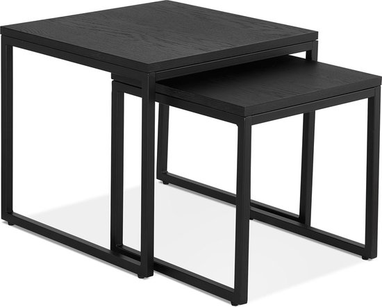 Maysun - Bijzettafel - GUUS - Zwart - Zwart 50x50x45cm | bol.com