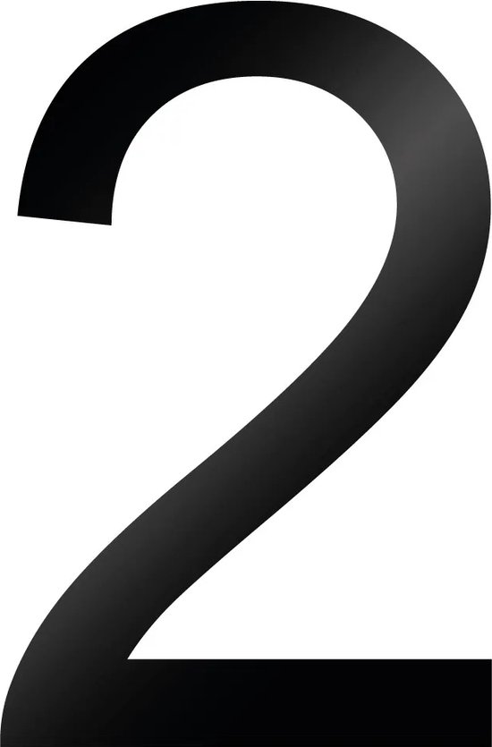 Cijfer 2 - Set van 10 stickers - Lettertype Arial - Hoogte 5 cm - Kleur ...