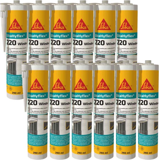 Set van 12 SIKA SikaHyflex 220 Window High Performance Sealants - Wit ...