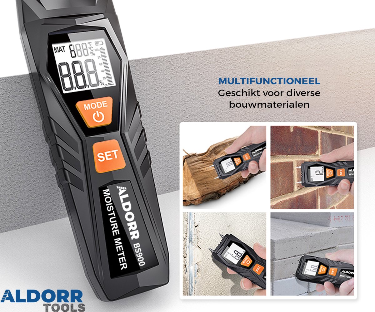 ALDORR Tools - Vochtmeter - Hygrometer - Vochtigheidsmeter voor... | bol