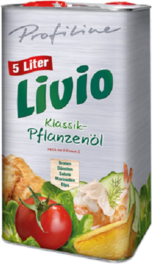 Livio vitamine plantaardige olie smaakneutraal 5 l blik | bol