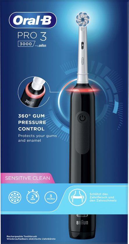 6x Oral-B Pro 3 - 3000 - Zwarte Oplaadbare Elektrische Tandenborstel, 1 ...