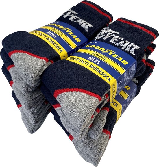 Goodyear Working Socks Heavy Duty Werksokken Soft Heel Navy - 12 Paar | bol