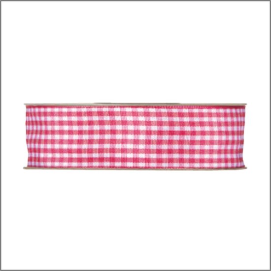 Geruit Lint - Roze - 20 meter x 25 mm - ruitjes lint - Lint met Ruitjes ...