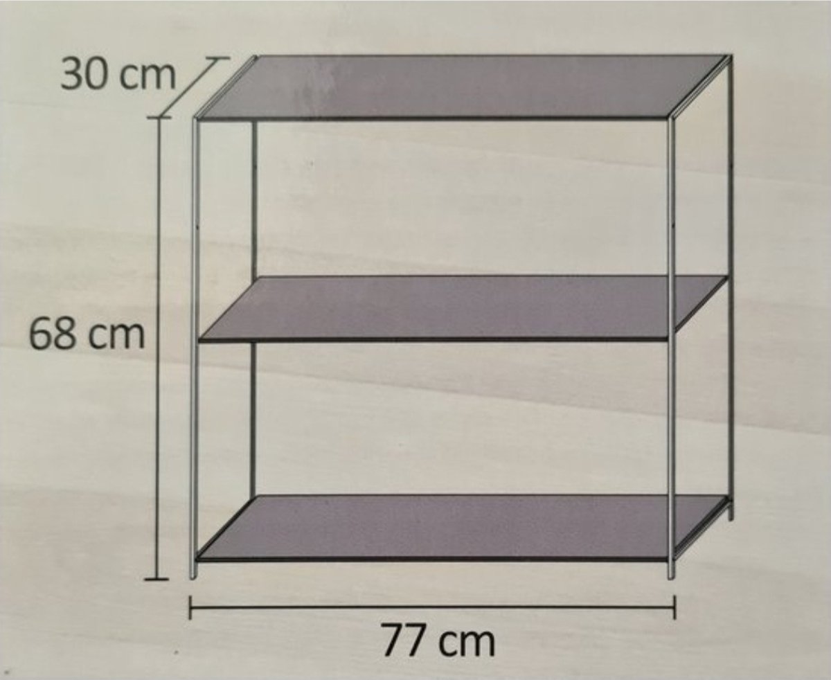 Metal wall cabinet 3 Layers - Metalen kast - Kast met legplanken - 77 x ...
