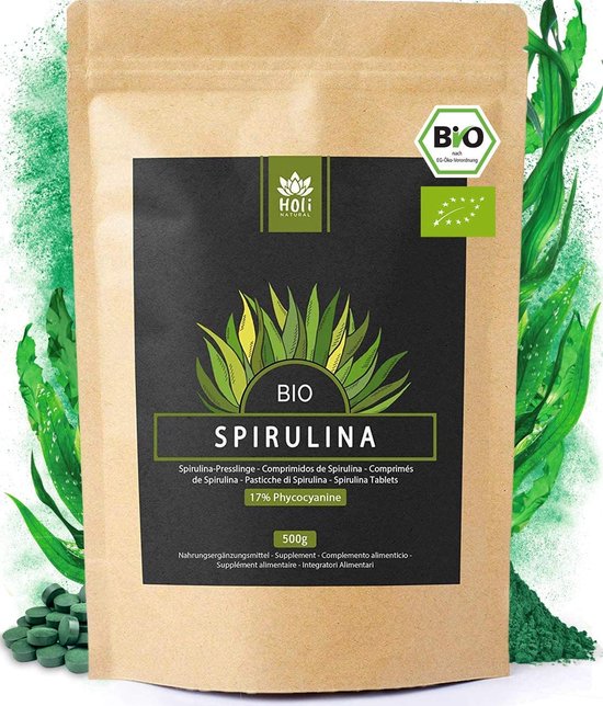 Holi Natural® BIO Spirulina tabletten | 500 mg per persling | 1000 ...