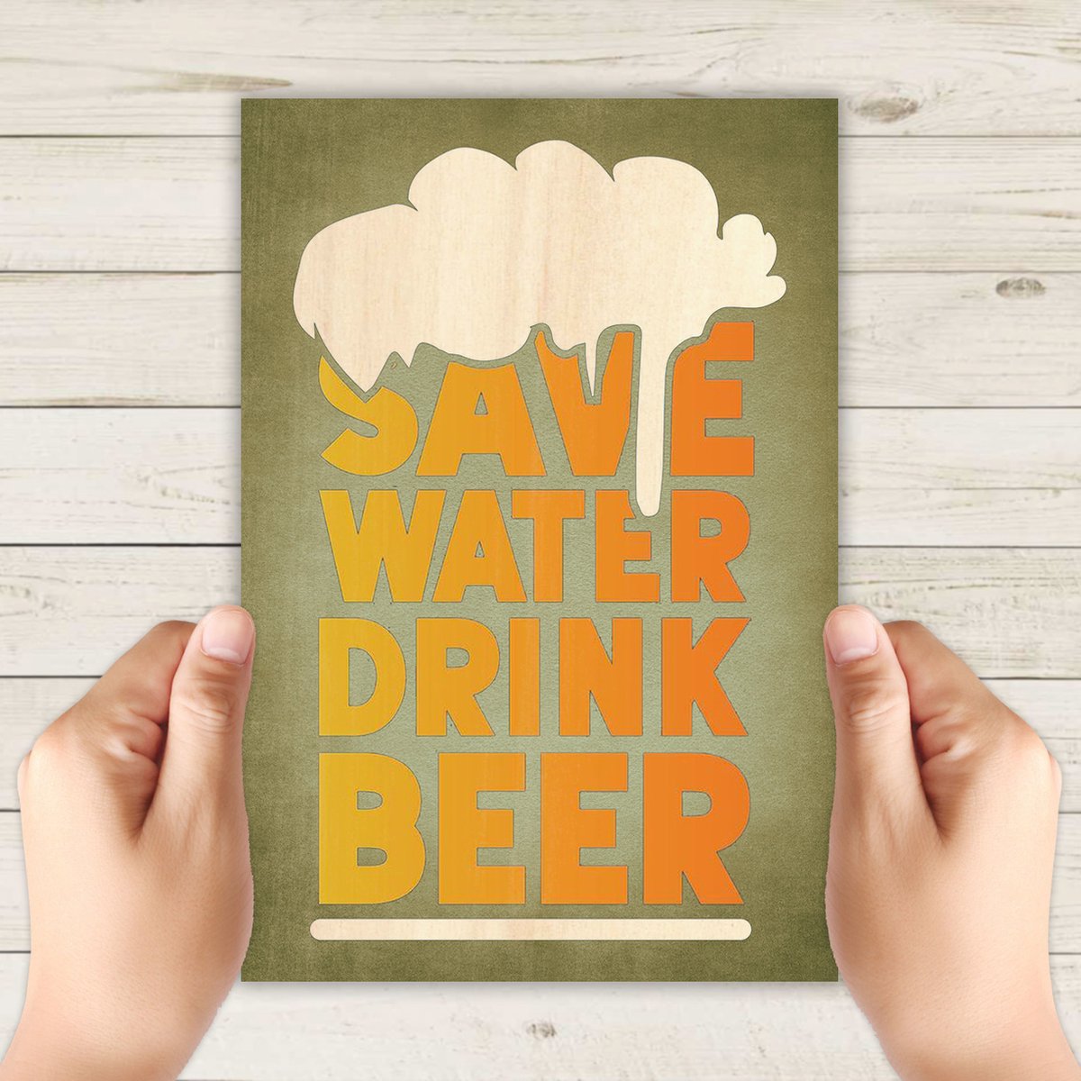 Spreukbord - Save Water Drink Beer - Hout - Vintage - Grappig - Humor ...