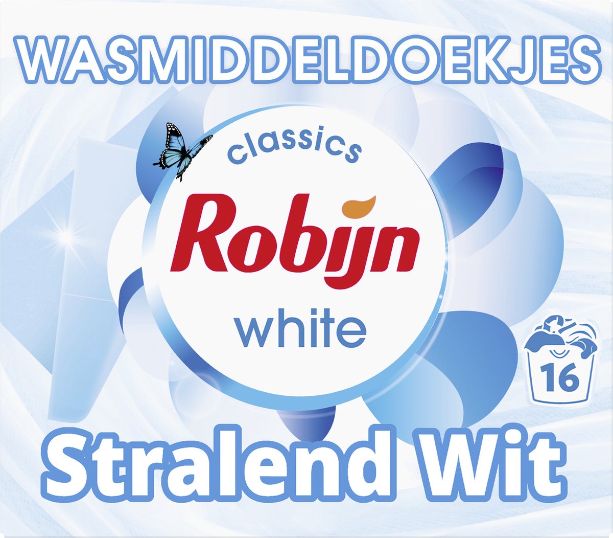 Robijn Classics Stralend Wit Wasmiddeldoekjes 16 wasstrips | bol.com