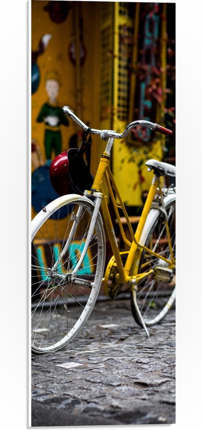 WallClassics - PVC Schuimplaat - Gele Fiets in de Stad - 20x60 cm Foto ...