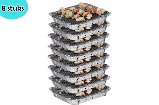 4 Stuks |Instant Picnic wegwerp BBQ| voor 8 personen | Wegwerp - Buiten ...