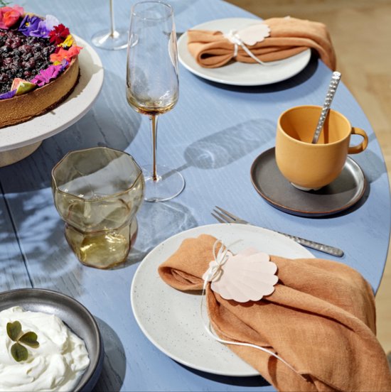 Broste Copenhagen Nordic Vanilla servies set van 4 grote dinerborden Ø ...