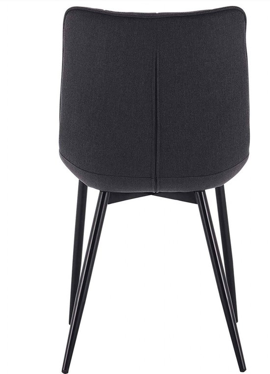 Set Van 2 Eetkamer Stoelen Met Rug Leuning Zit In Linnen Metaal Poten ...