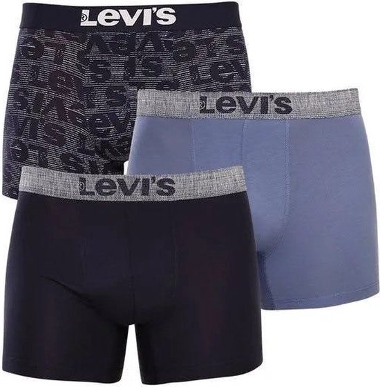 Levi's Boxershorts Giftbox Denim Logo AOP 3-pack Blue Combo | bol.com