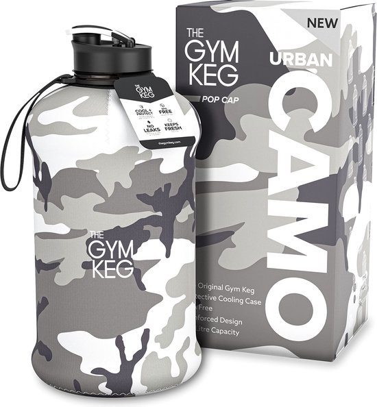 Gym Keg® Sport Waterfles - 2.2L - Met Tas en Handvat - Herbruikbaar ...